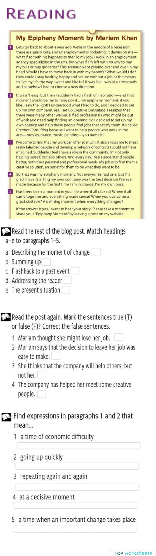 10.3 turning points reading. Interactive worksheet | TopWorksheets