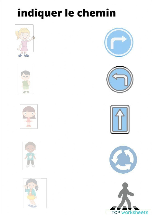 Indiquer le chemin. Fiche interactive | TopWorksheets