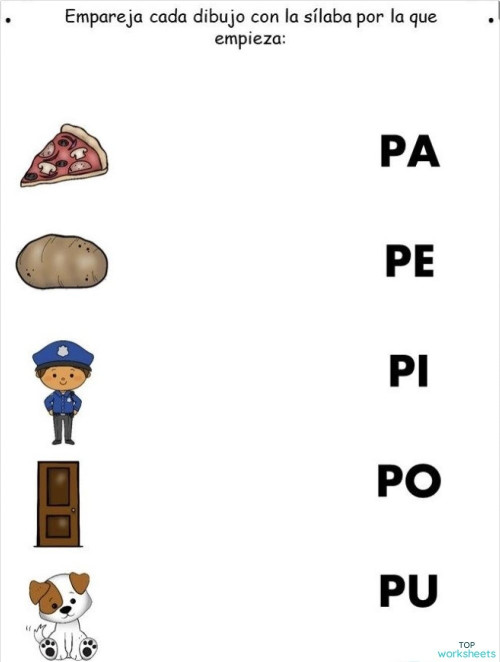 Sílabas con "P".. Ficha interactiva | TopWorksheets