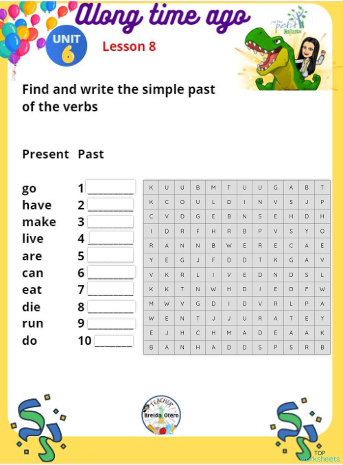 verbs in simple past. Interactive worksheet | TopWorksheets