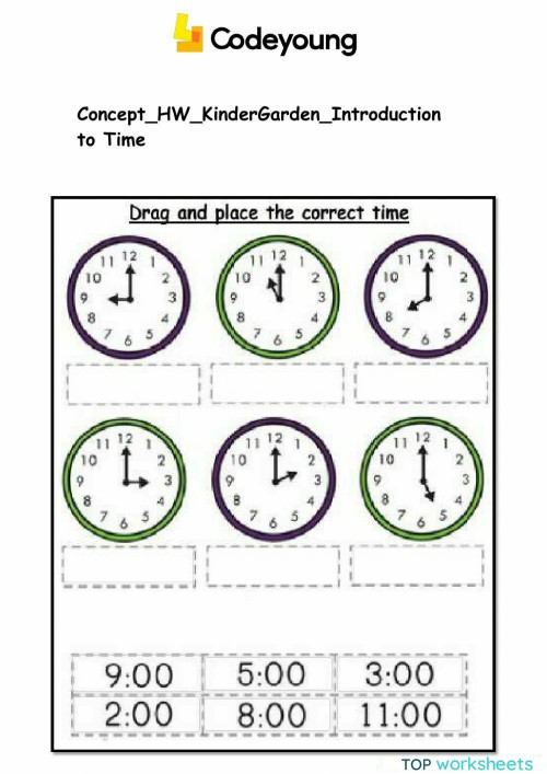 Time- intro. Interactive worksheet | TopWorksheets