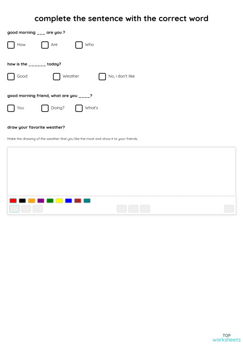 complete the sentence with the correct word. Interactive worksheet ...