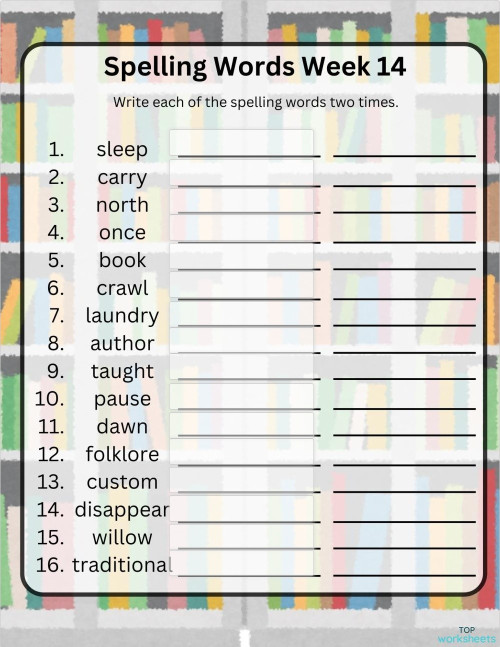 Spelling Words 14.1. Interactive worksheet | TopWorksheets