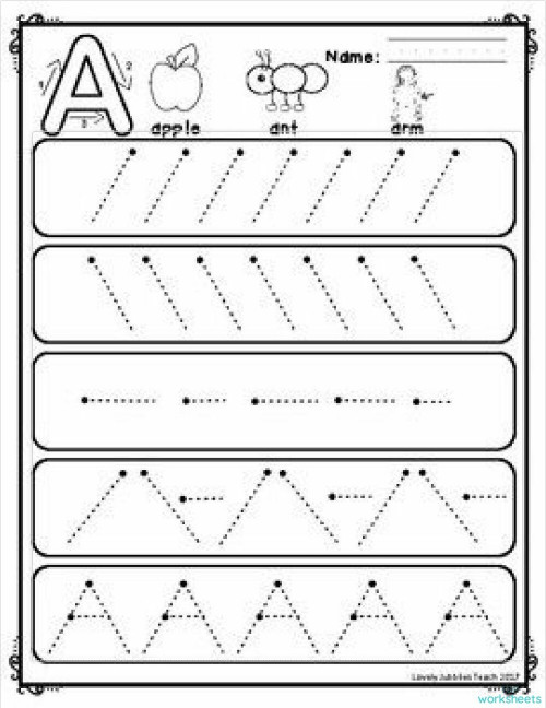 Drawing The letter A. Interactive worksheet | TopWorksheets