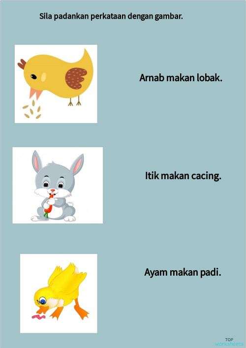 L1-haiwan jinak. Interactive worksheet | TopWorksheets