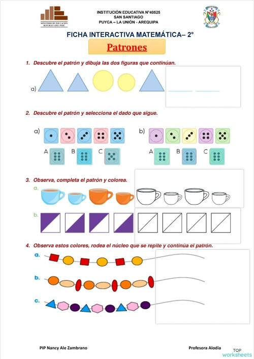 Atencion Con Colores Y Figuras Geometricas 2 Patrones Matematicos