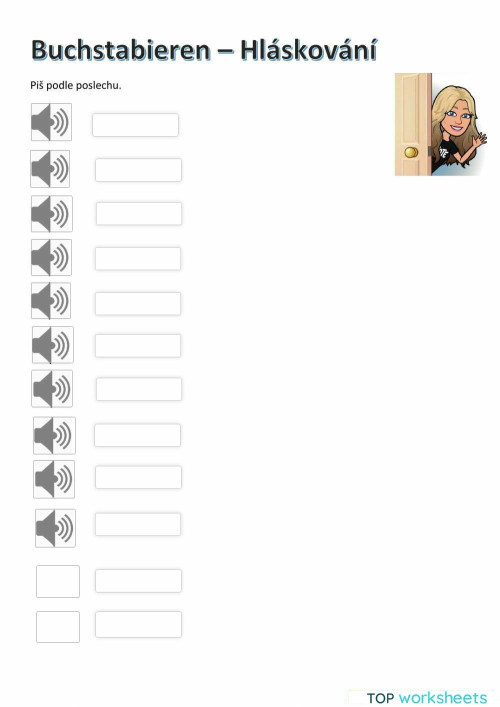 BUCHSTABIEREN - das deutsche Alphabet. Interaktives Arbeitsblatt ...