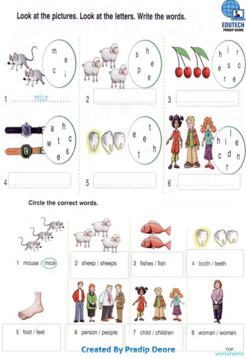 Look at the pictures and write their names.. Interactive worksheet ...
