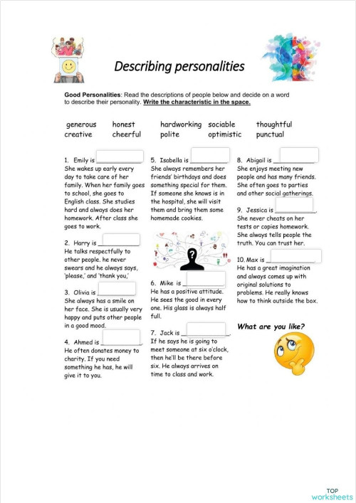 GOOD PERSONALITY. Interactive worksheet | TopWorksheets