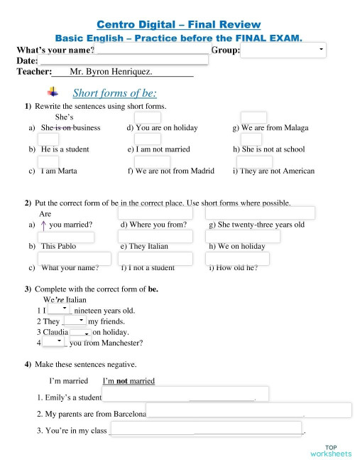 Grammar: interactive worksheets and online exercises | TopWorksheets