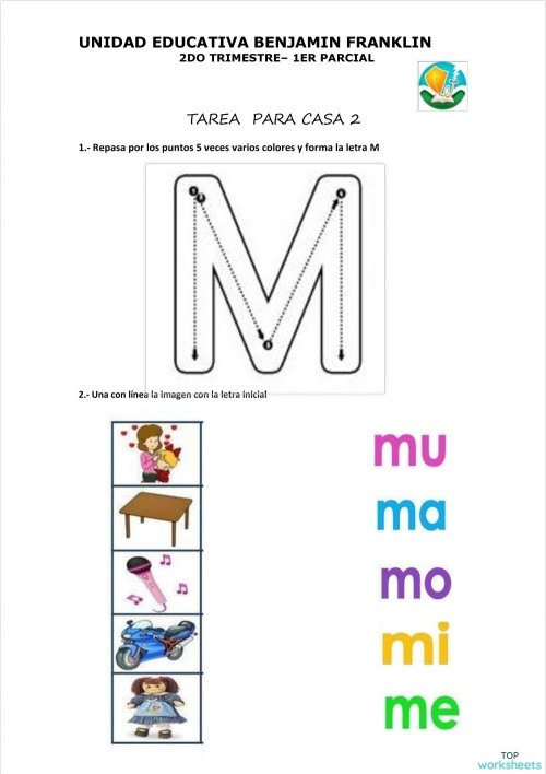 LA LETRA M: fichas interactivas y ejercicios online | TopWorksheets