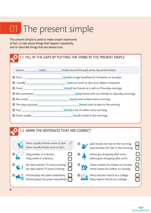 Grammar Test Unit 1. Interactive worksheet | TopWorksheets