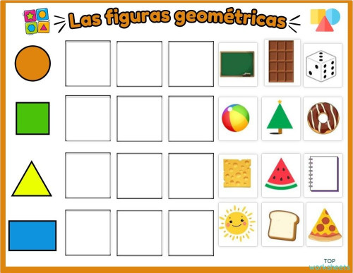 Español - Figuras geométricas. Ficha interactiva | TopWorksheets