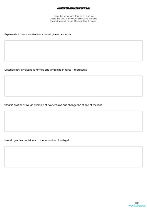Constructive and Destructive Forces. Interactive worksheet | TopWorksheets