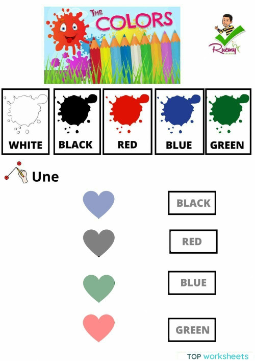 Colores en inglés. Interactive worksheet | TopWorksheets
