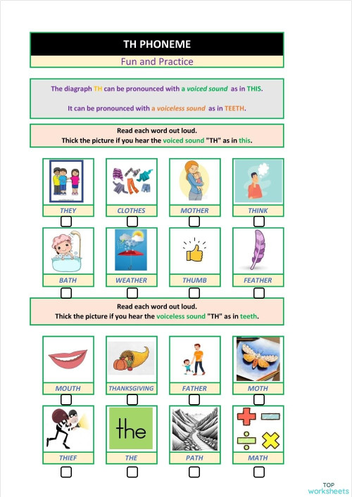 TH PHONEME. Interactive worksheet | TopWorksheets