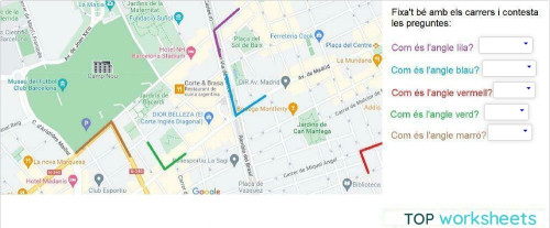 Geometria. Angles. Fitxa interactiva | TopWorksheets