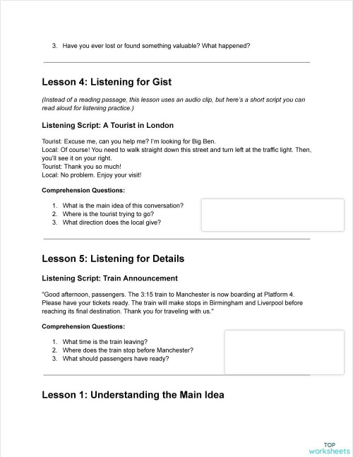Reading comprehension B1. Interactive worksheet | TopWorksheets