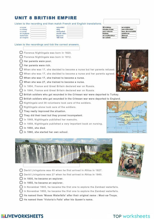 British empire page 8. Interactive worksheet | TopWorksheets