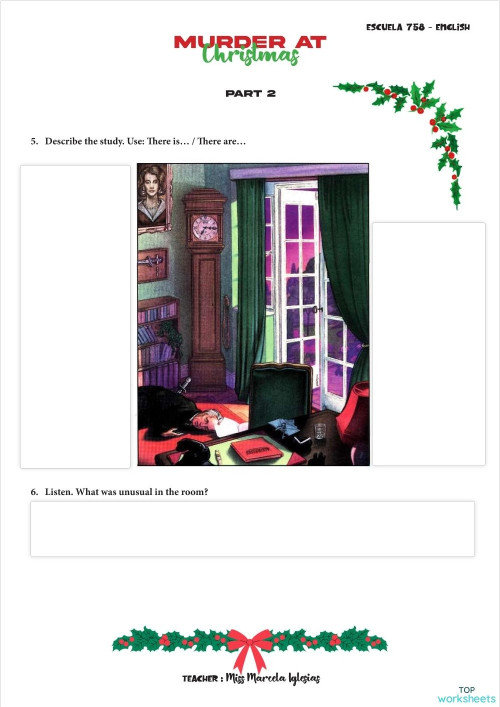 Murder at Christmas - Part 2. Interactive worksheet | TopWorksheets