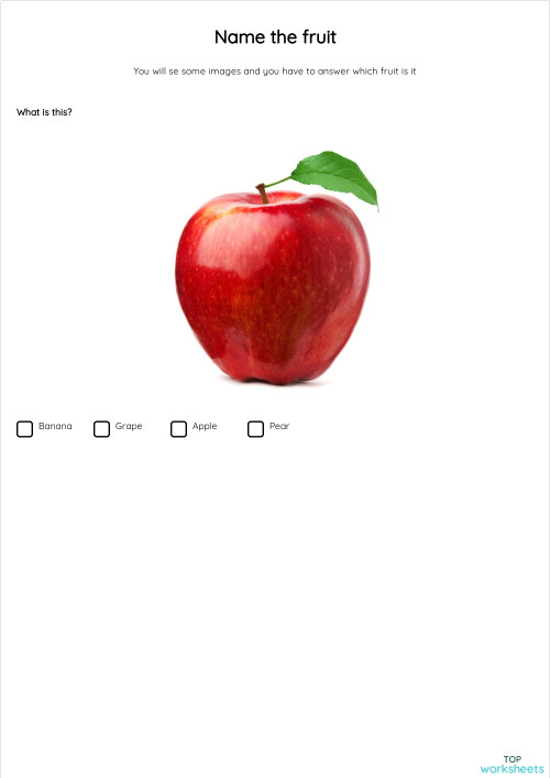 Name the fruit. Interactive worksheet | TopWorksheets
