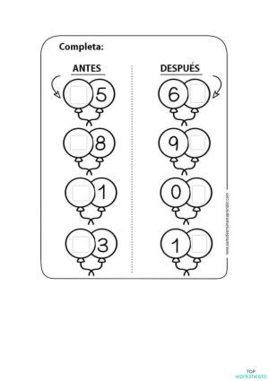 ANTES Y DESPUÉS. Ficha interactiva | TopWorksheets