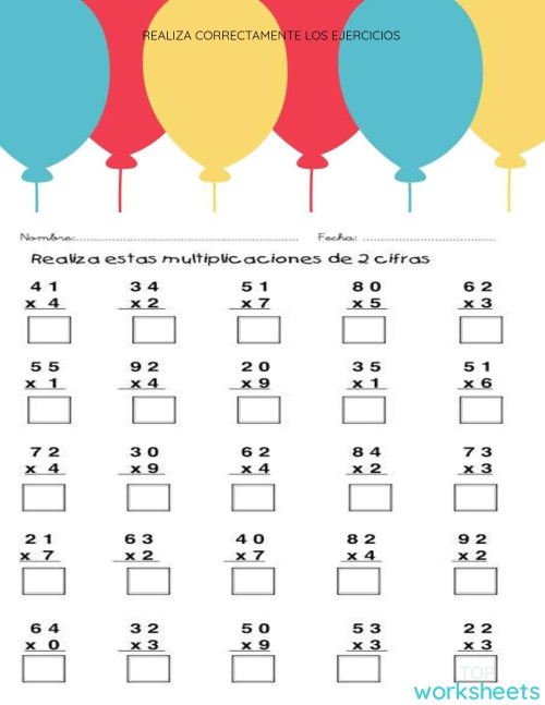 Fichas interactivas y ejercicios online en España | TopWorksheets