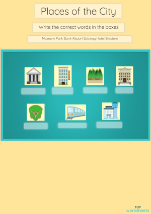 Places of the City. Interactive worksheet | TopWorksheets