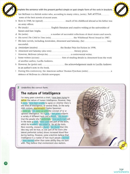 PRESENT PERFECT CONTROLLED PRACTICE. Interactive worksheet | TopWorksheets