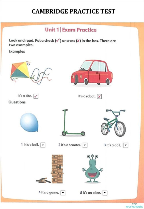 LW-Cambridge practice test 1. Interactive worksheet | TopWorksheets