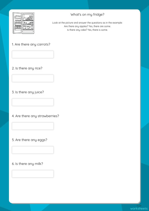 What's on my fridge?. Interactive worksheet | TopWorksheets