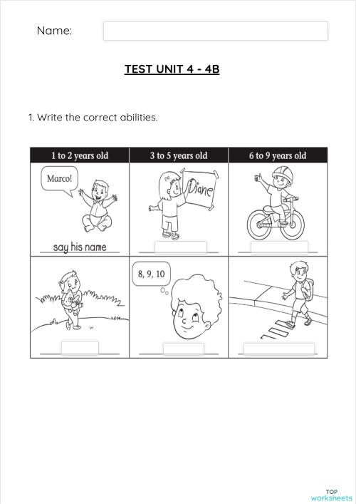 TEST UNIT 4 - 4B. Interactive worksheet | TopWorksheets