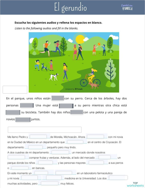 El gerundio. Ficha interactiva | TopWorksheets