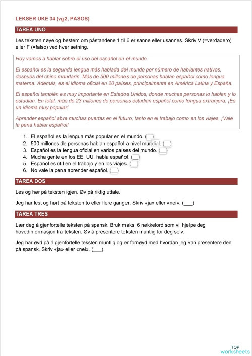 lekser (p2-34). Ficha interactiva | TopWorksheets