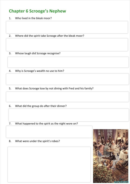 Chapter 6 A Christmas Carol. Interactive worksheet | TopWorksheets