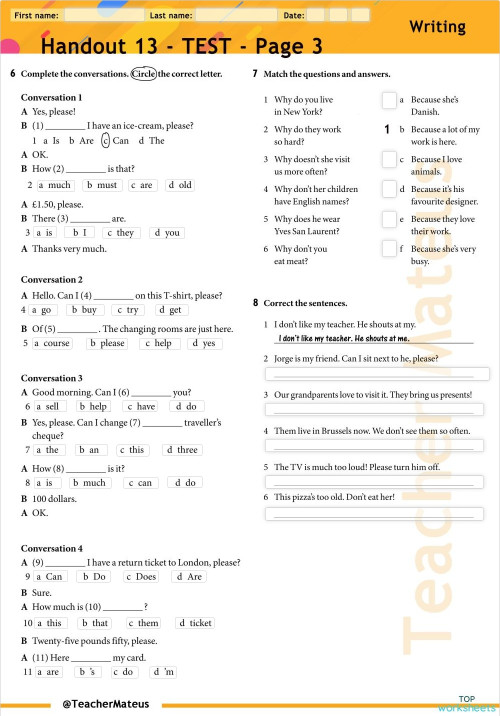 Year 6 - Unit 1. Interactive worksheet | TopWorksheets