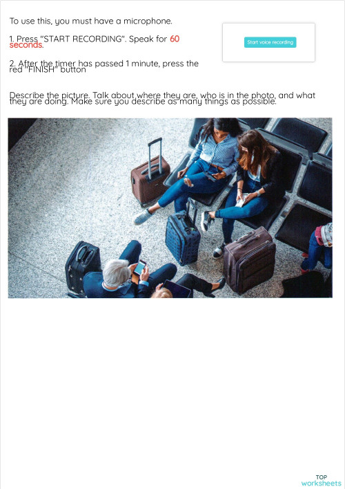 Preliminary FS Speaking Part 2 practice #2. Interactive worksheet ...