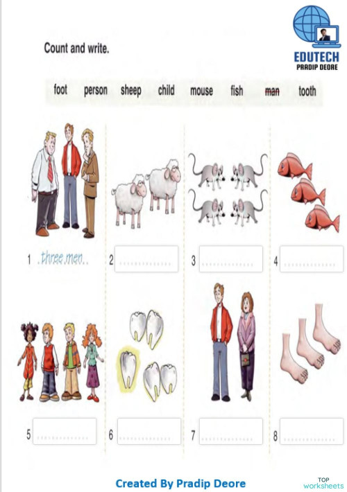 Count and write/ Read and circle. Interactive worksheet | TopWorksheets