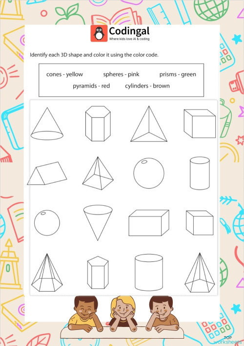 M_G03M25L55_WC01_Identifying_3D_Shapes_1. Interactive worksheet ...