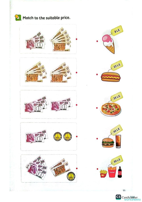 match the price. Interactive worksheet | TopWorksheets