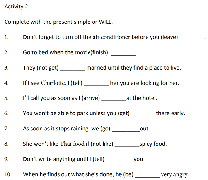 Future time clauses 01. Interactive worksheet | TopWorksheets