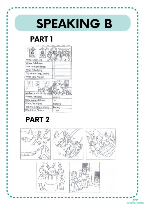 SPEAKING - CARD B. Interactive worksheet | TopWorksheets