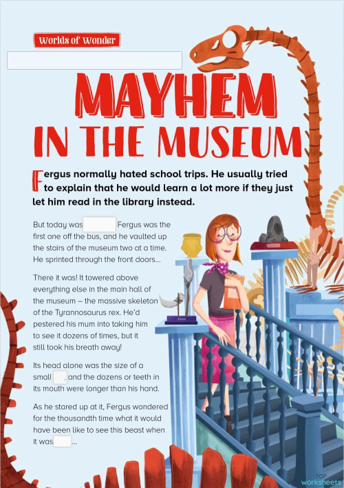 Mayhem in the museum. Interactive worksheet | TopWorksheets