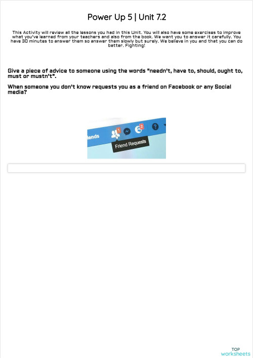 Power Up 5 | Unit 7.2. Interactive worksheet | TopWorksheets