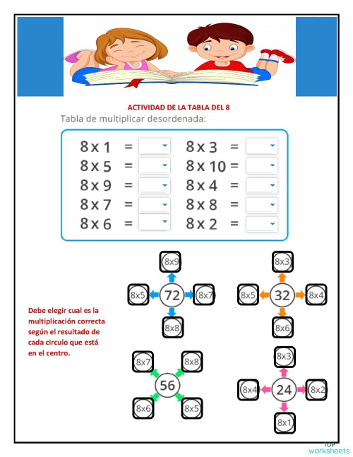 TABLA DEL 8._.. Ficha interactiva | TopWorksheets
