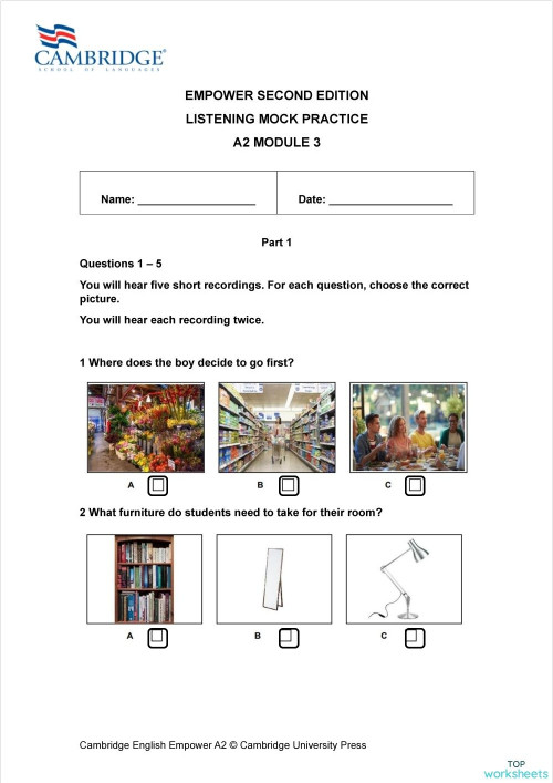 Empower listening mock module 3. Interactive worksheet | TopWorksheets