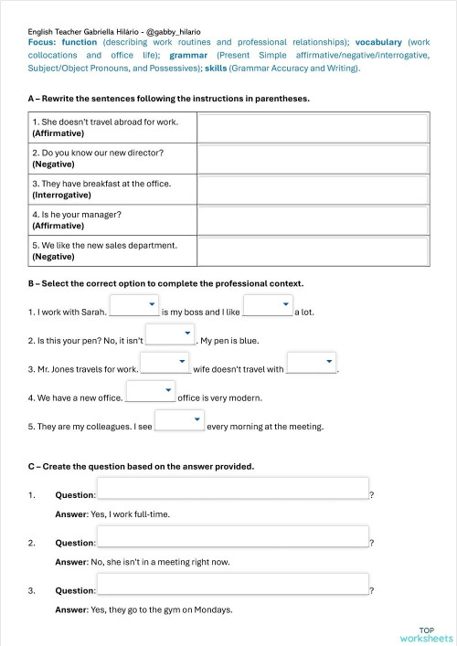 Possessive 's, whose. Interactive worksheet | TopWorksheets