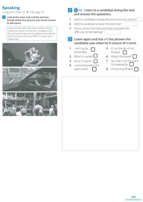 CAE speaking part 2. Interactive worksheet | TopWorksheets