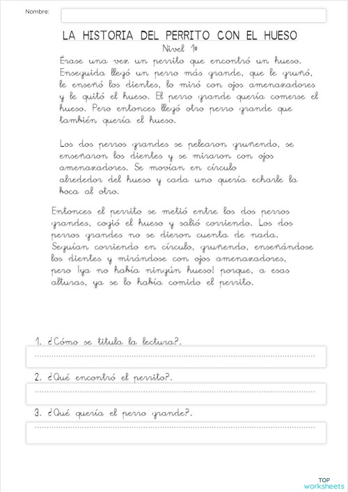 Lectura comprensiva 2. Ficha interactiva | TopWorksheets
