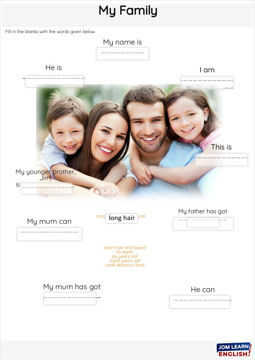 Get Smart 3 - Unit 1 - My Family - Writing Practice. Interactive ...
